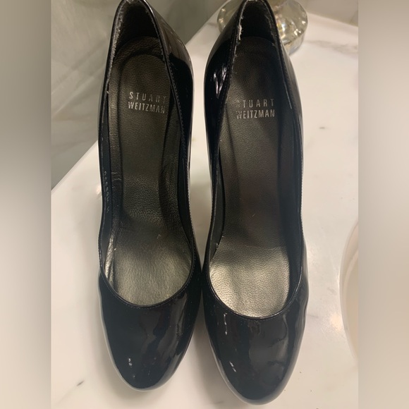 Stuart Weitzman | Shoes | Stuart Weitzman Black Leather Platform Pumps ...